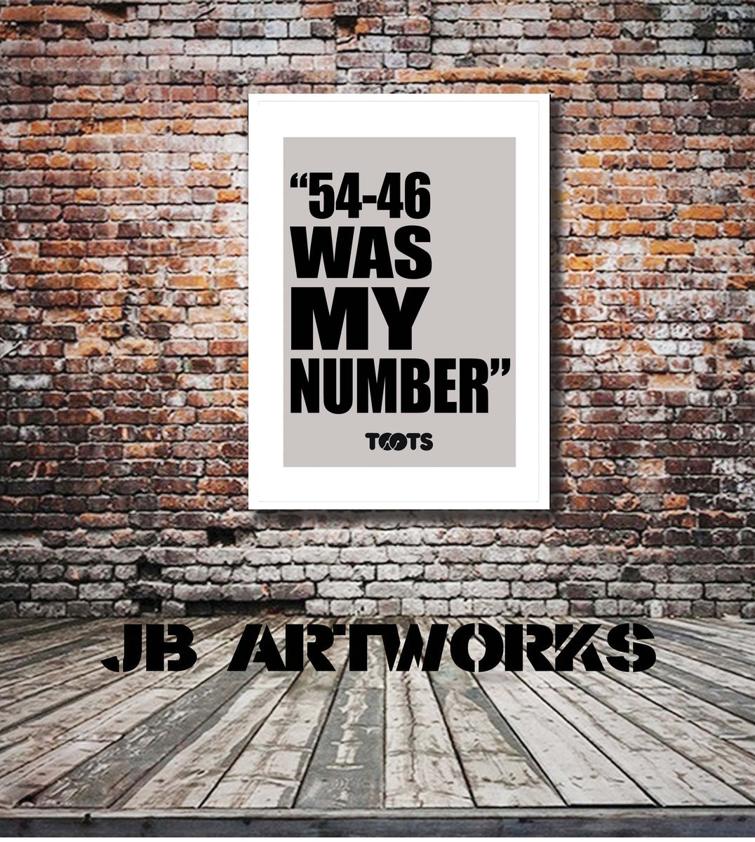 Toots And Maytals "54-46" Lyric Type Print – JBartworks